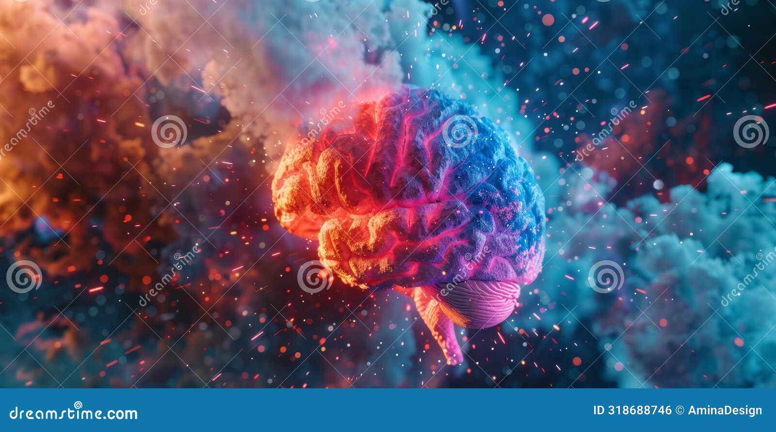 Creative Colorful Brain - Creative and Mathematical Mindset. Explosion ...