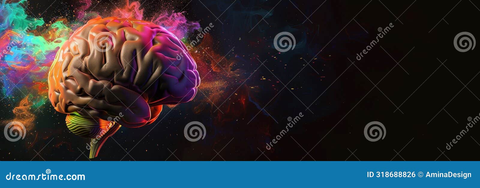 Creative Colorful Brain - Creative and Mathematical Mindset. Explosion ...