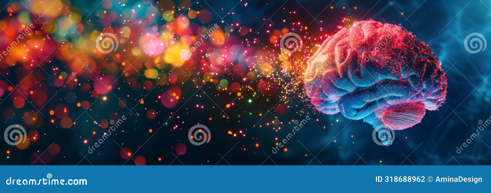 Creative Colorful Brain - Creative and Mathematical Mindset. Explosion ...