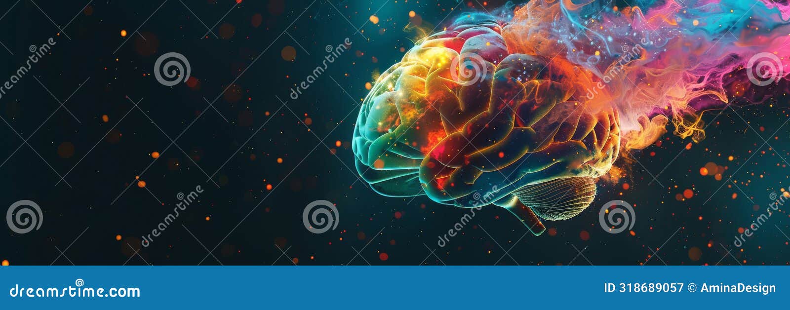 Creative Colorful Brain - Creative and Mathematical Mindset. Explosion ...