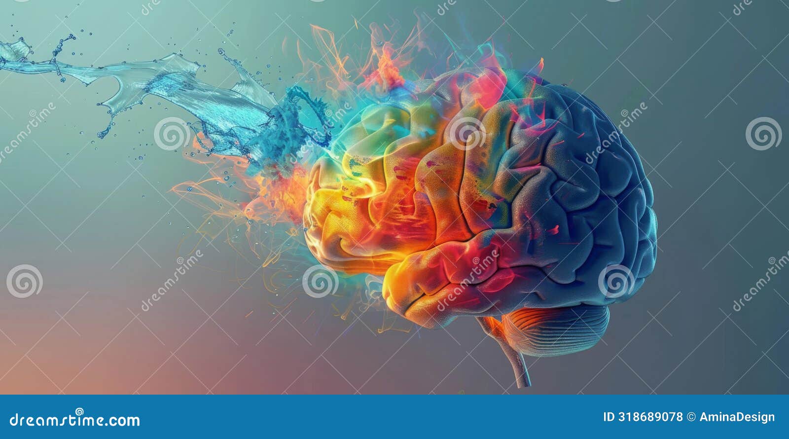 Creative Colorful Brain - Creative and Mathematical Mindset. Explosion ...