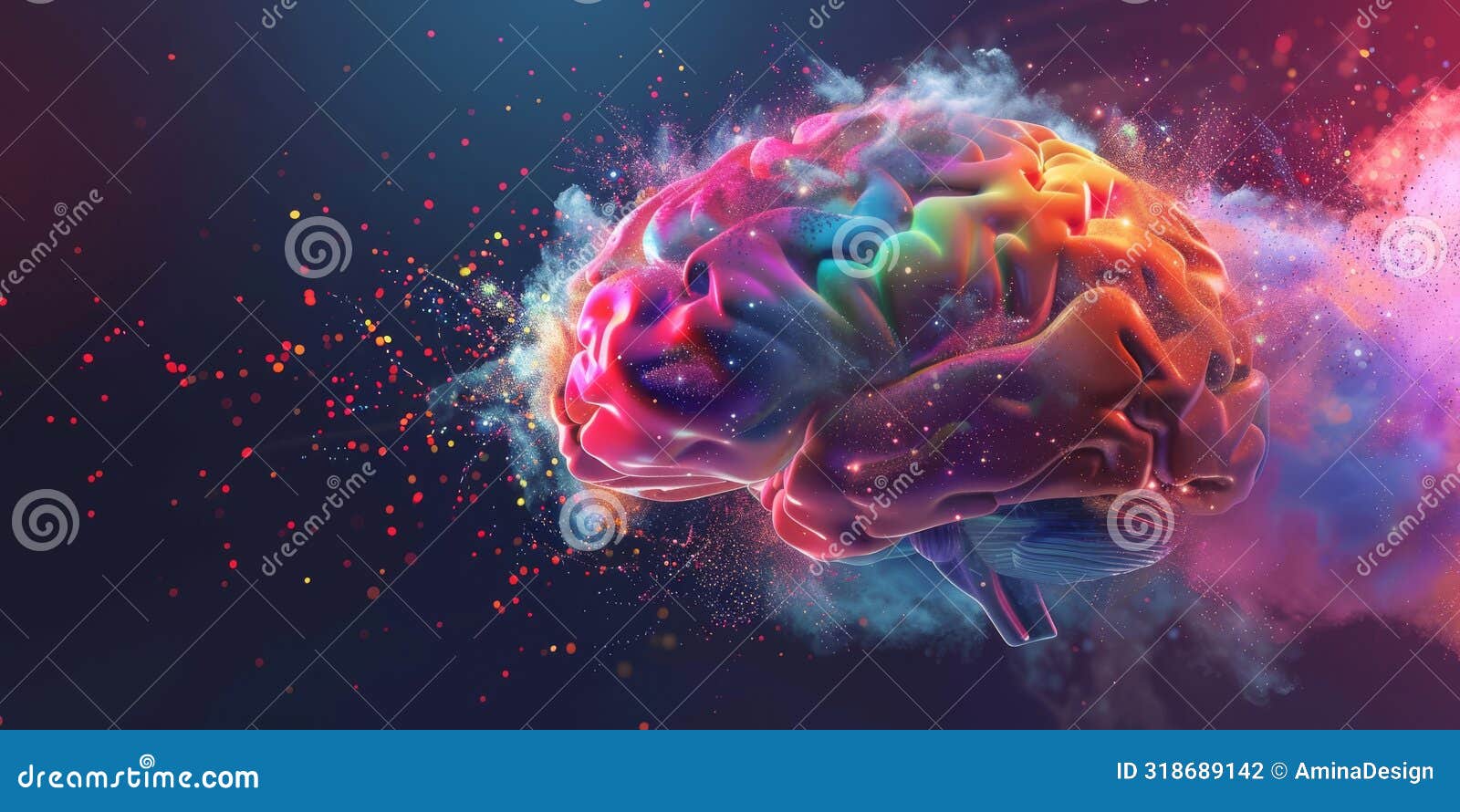 Creative Colorful Brain - Creative and Mathematical Mindset. Explosion ...