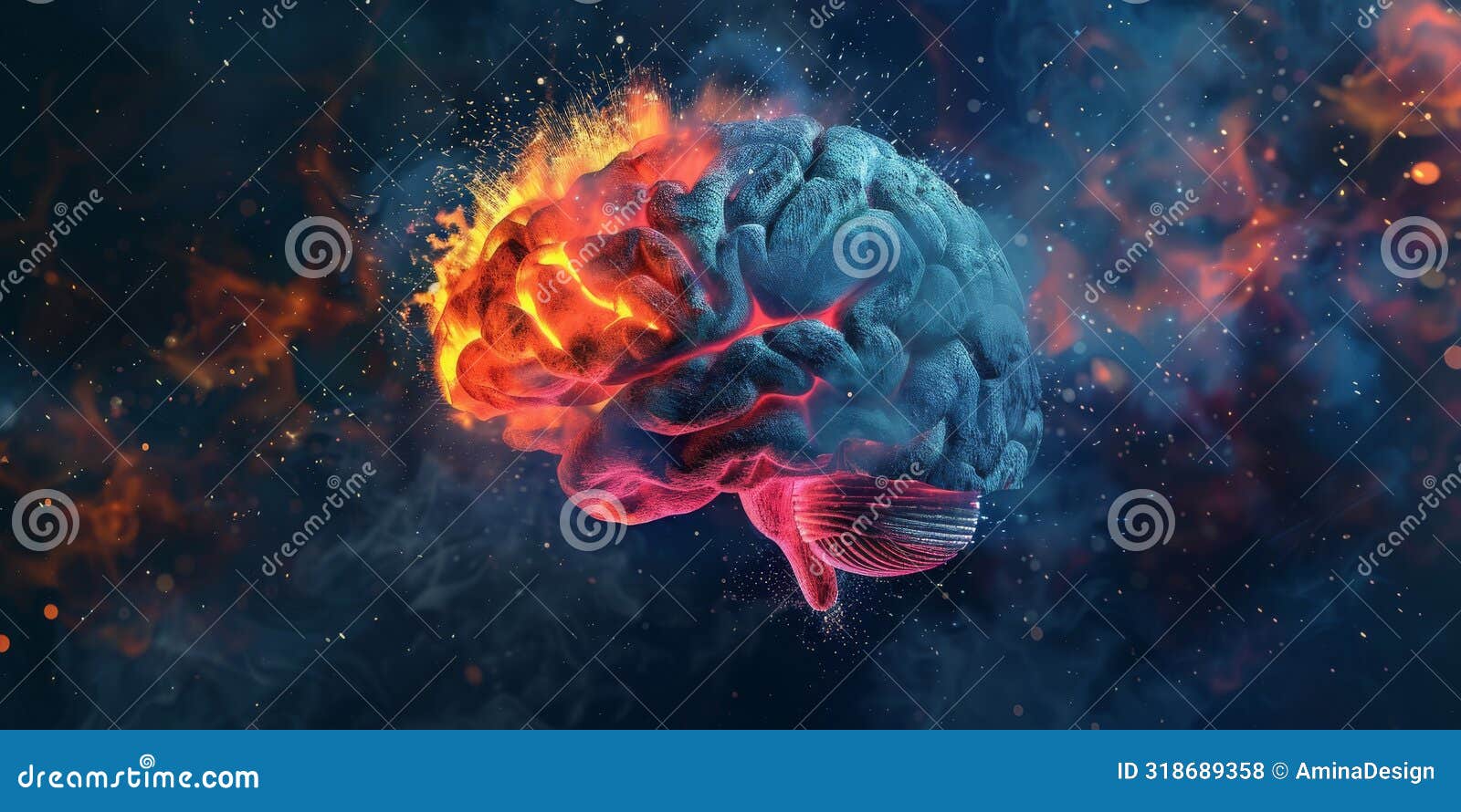 Creative Colorful Brain - Creative and Mathematical Mindset. Explosion ...