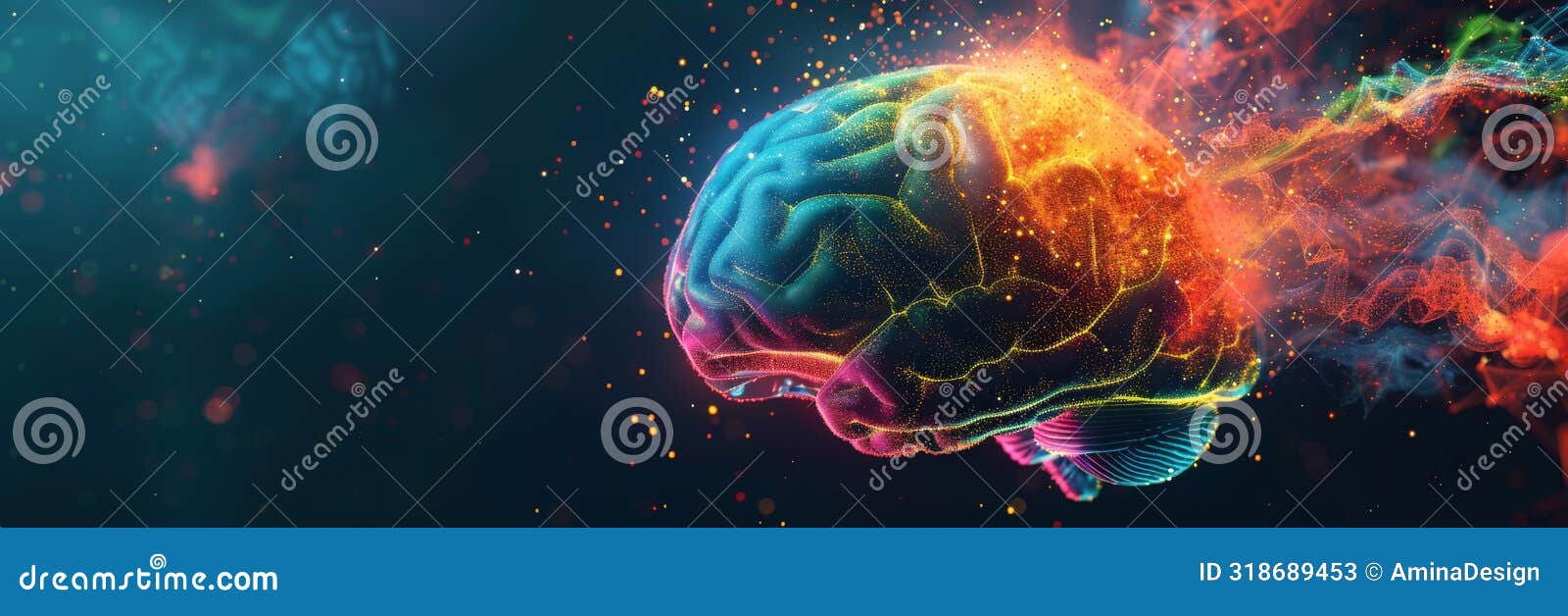 Creative Colorful Brain - Creative and Mathematical Mindset. Explosion ...