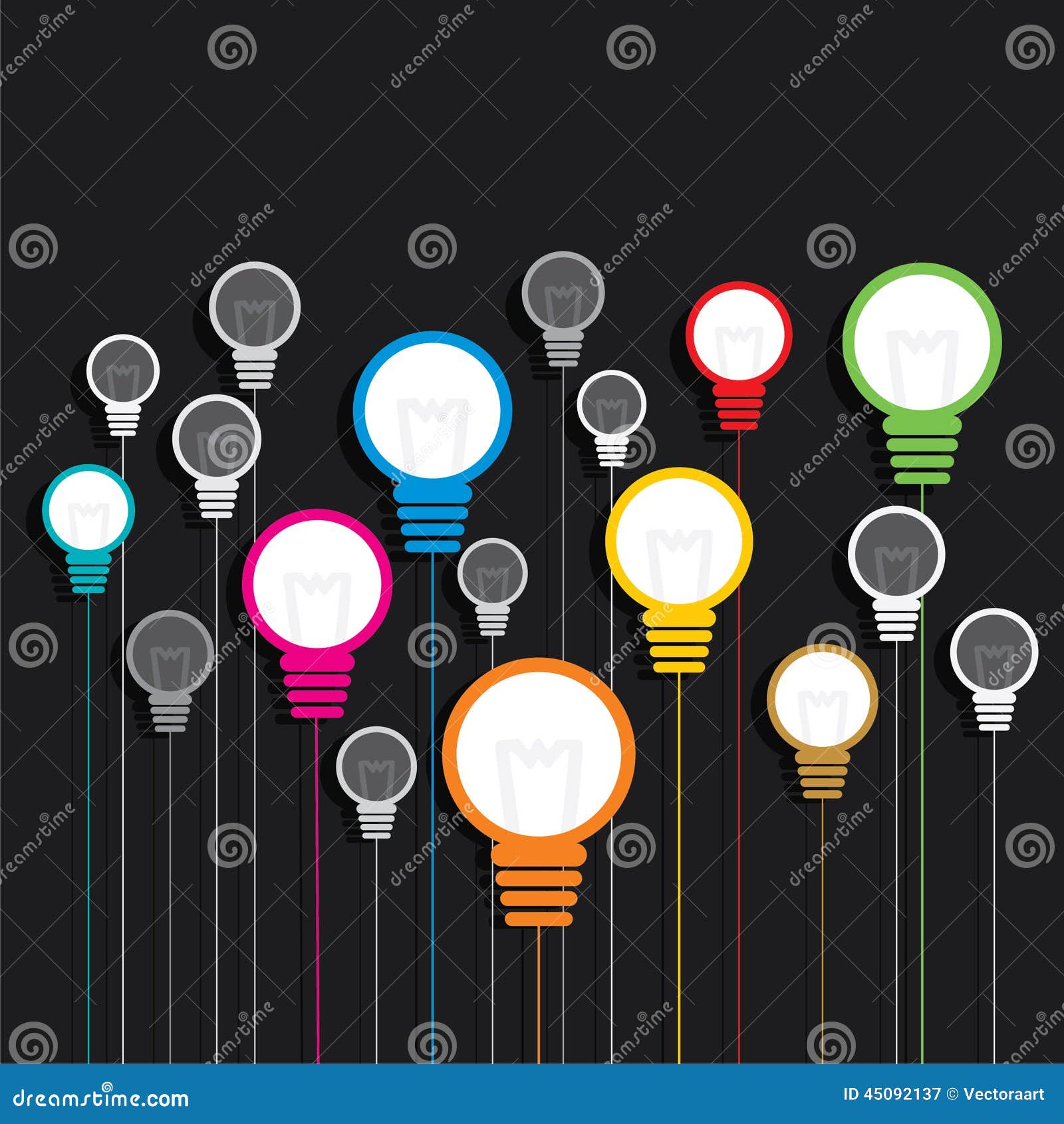 Creative Colorful Bulb Background Stock Vector - Illustration of ...