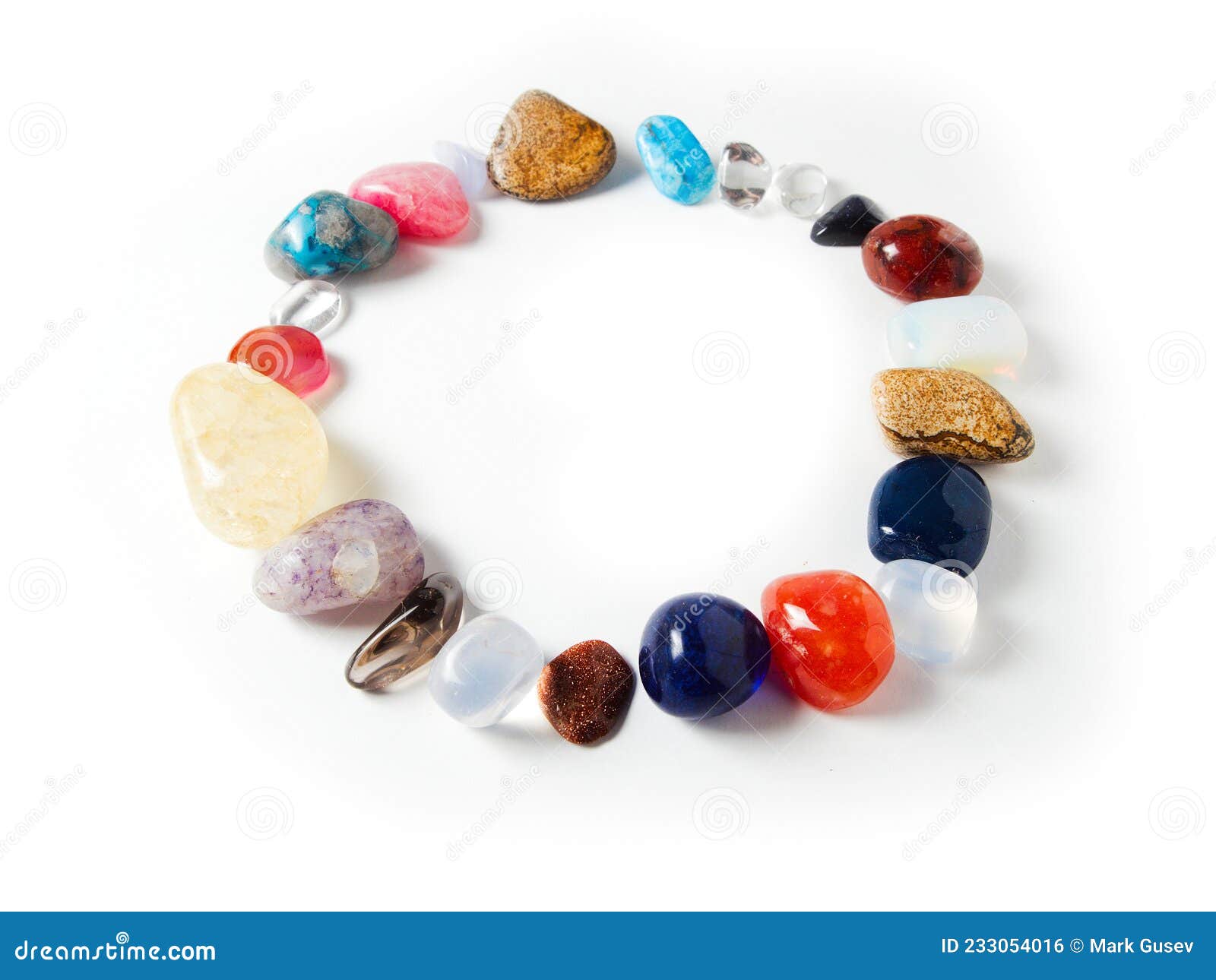 Creative Colorful Gem Stone Layout in Round Shape on White Isolated ...
