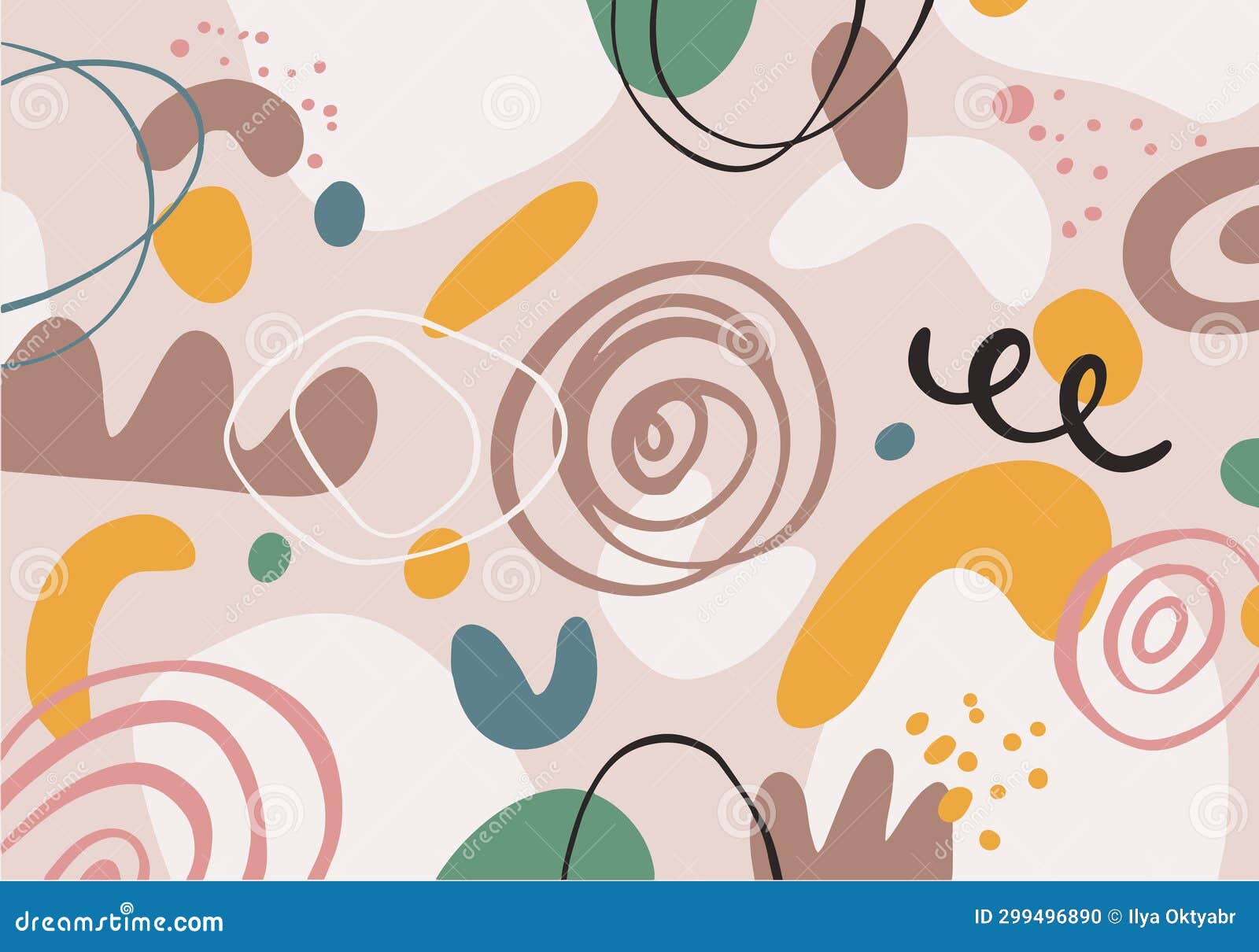 Creative Colorful Hand Drawn Abstract Background Elements. Stock ...