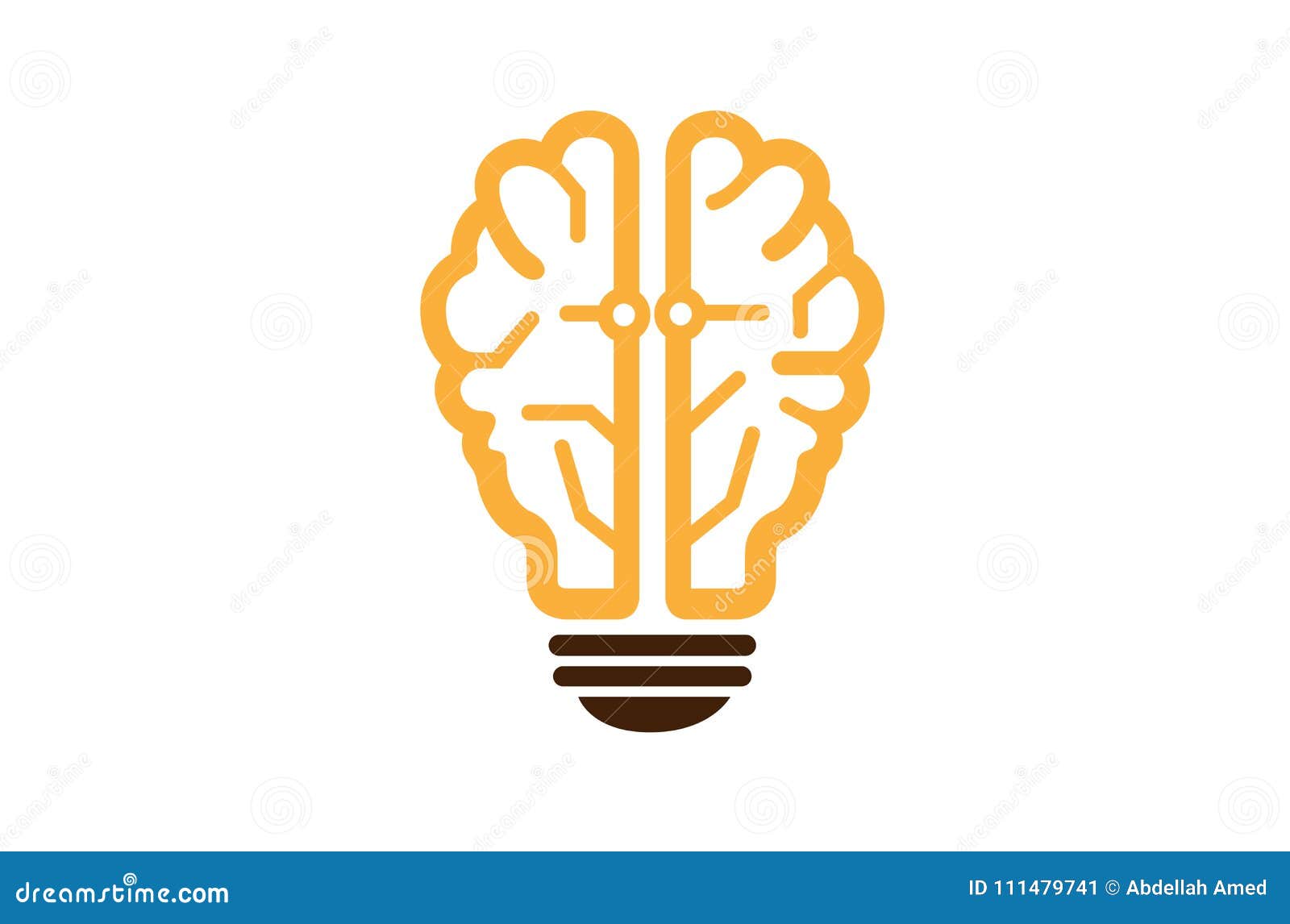 Intelligence Brain Lamp Logo Stock Vector - Illustration of chip ...