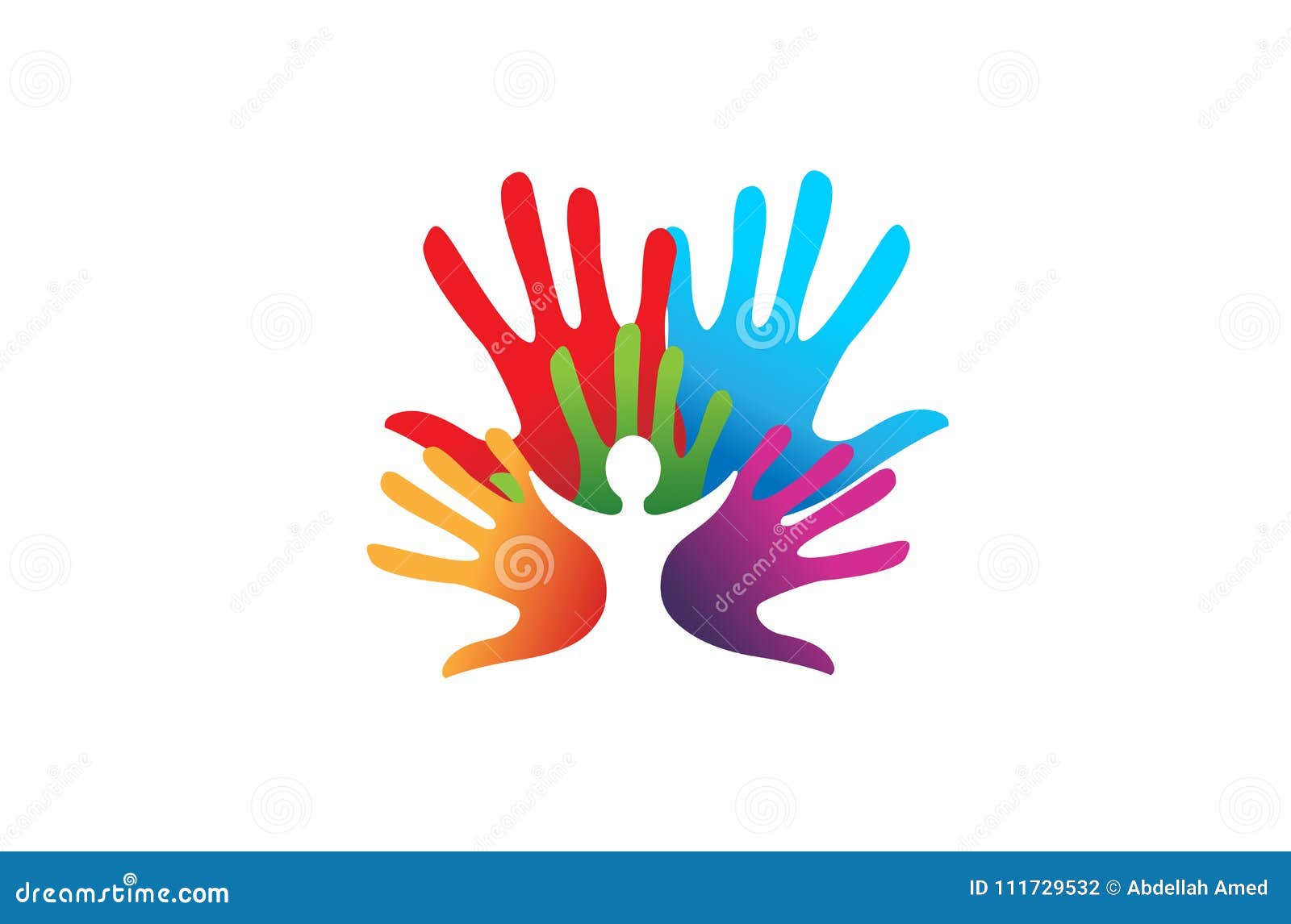 Creative Colorful Hands Kid Inside Logo Stock Vector - Illustration of ...