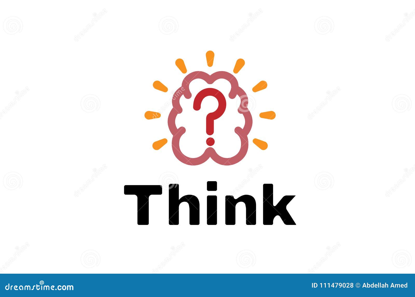 Think Question Brain Logo stock vector. Illustration of idea - 111479028