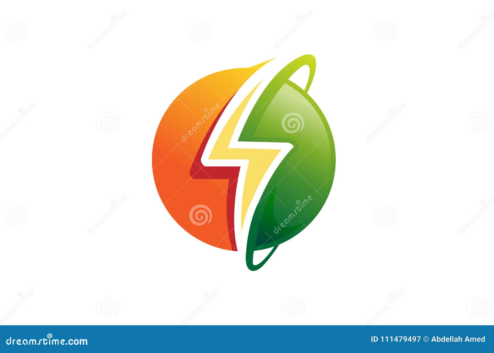 Flash Circle Power Planet Logo Stock Vector - Illustration of green ...