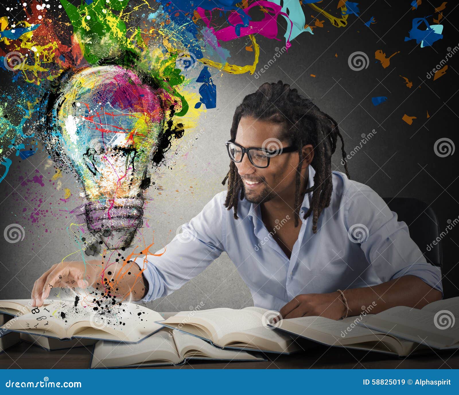 Creative and colorful idea stock image. Image of businessman - 58825019