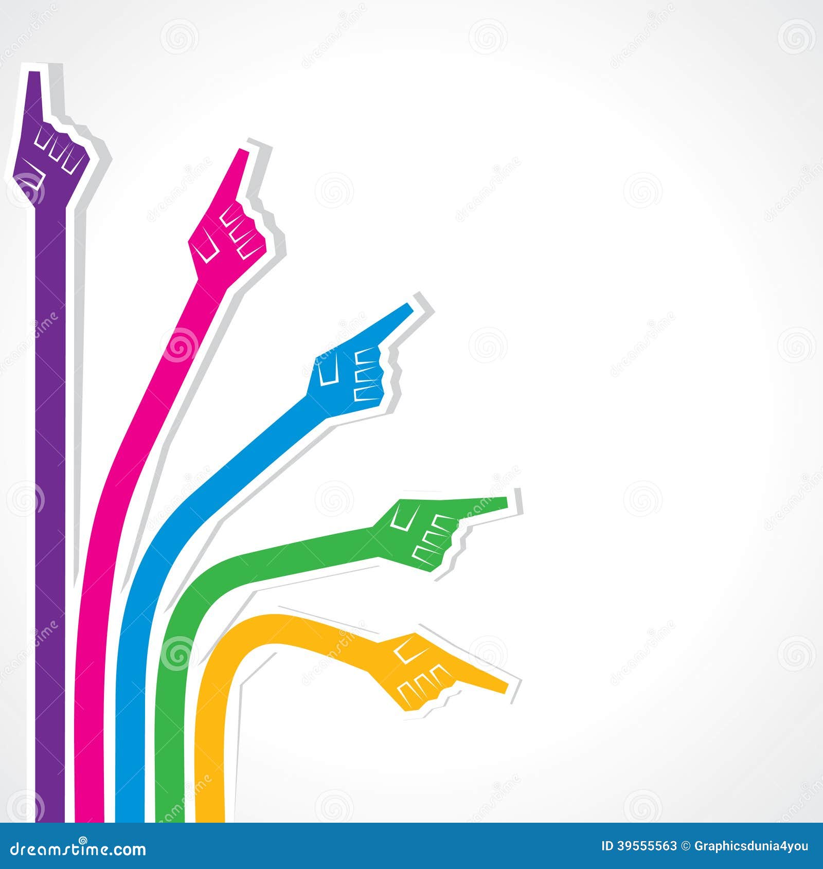 Creative Colorful Pointing Hand Stock Vector - Illustration of ...
