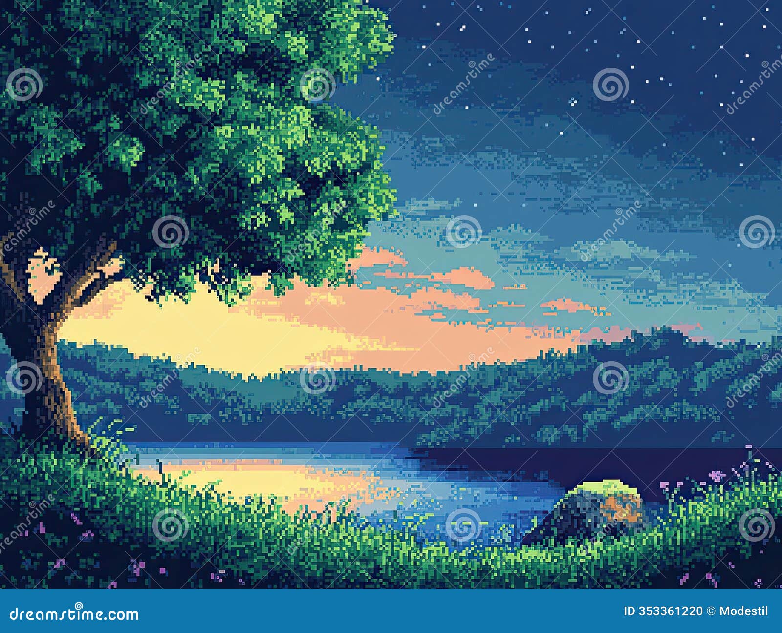 Creative Colorful Professional 8-bit Pixel Art in the Style of a Video ...