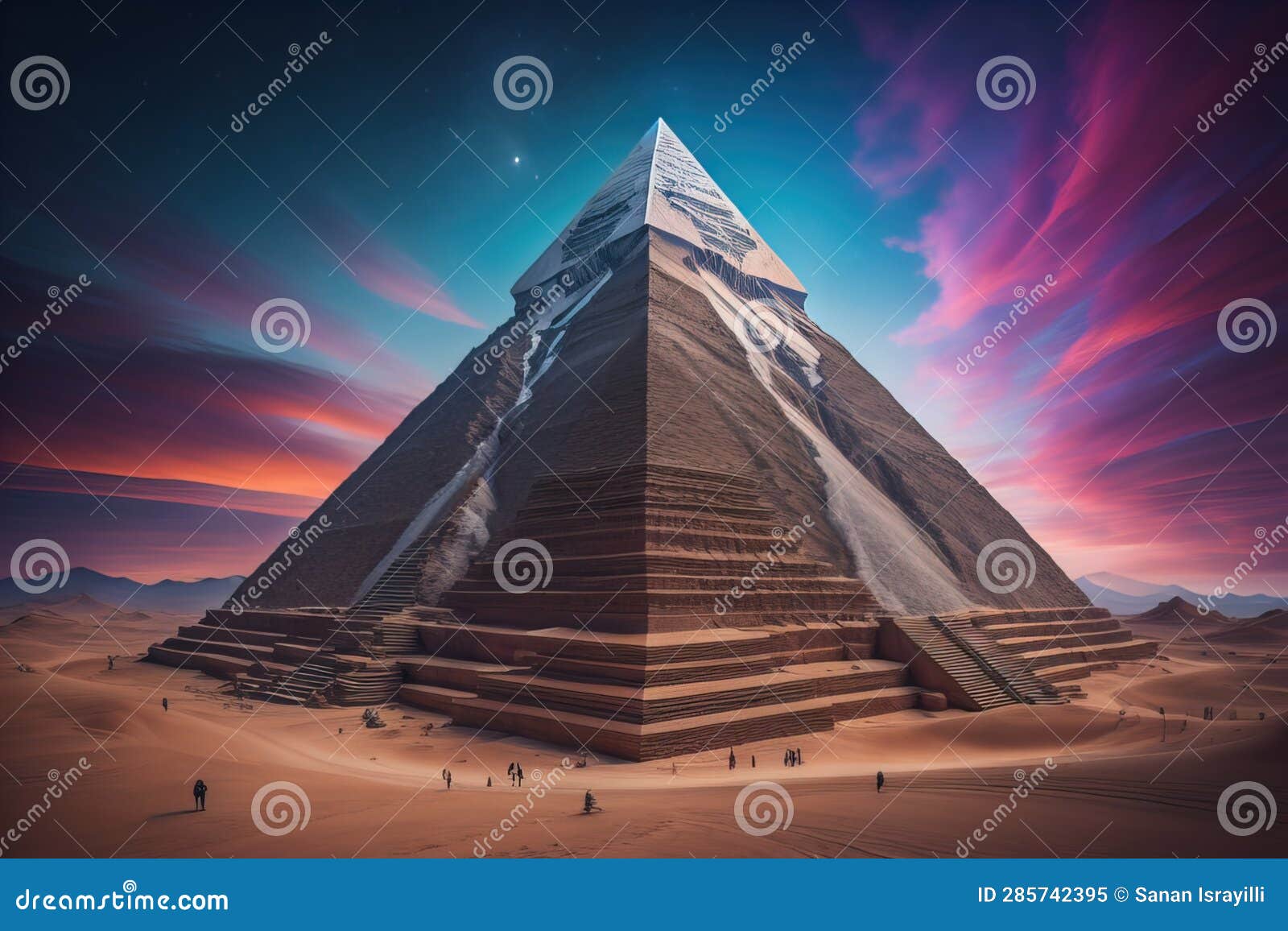 Creative and Colorful Pyramid on a Solid Color Background. Ai ...