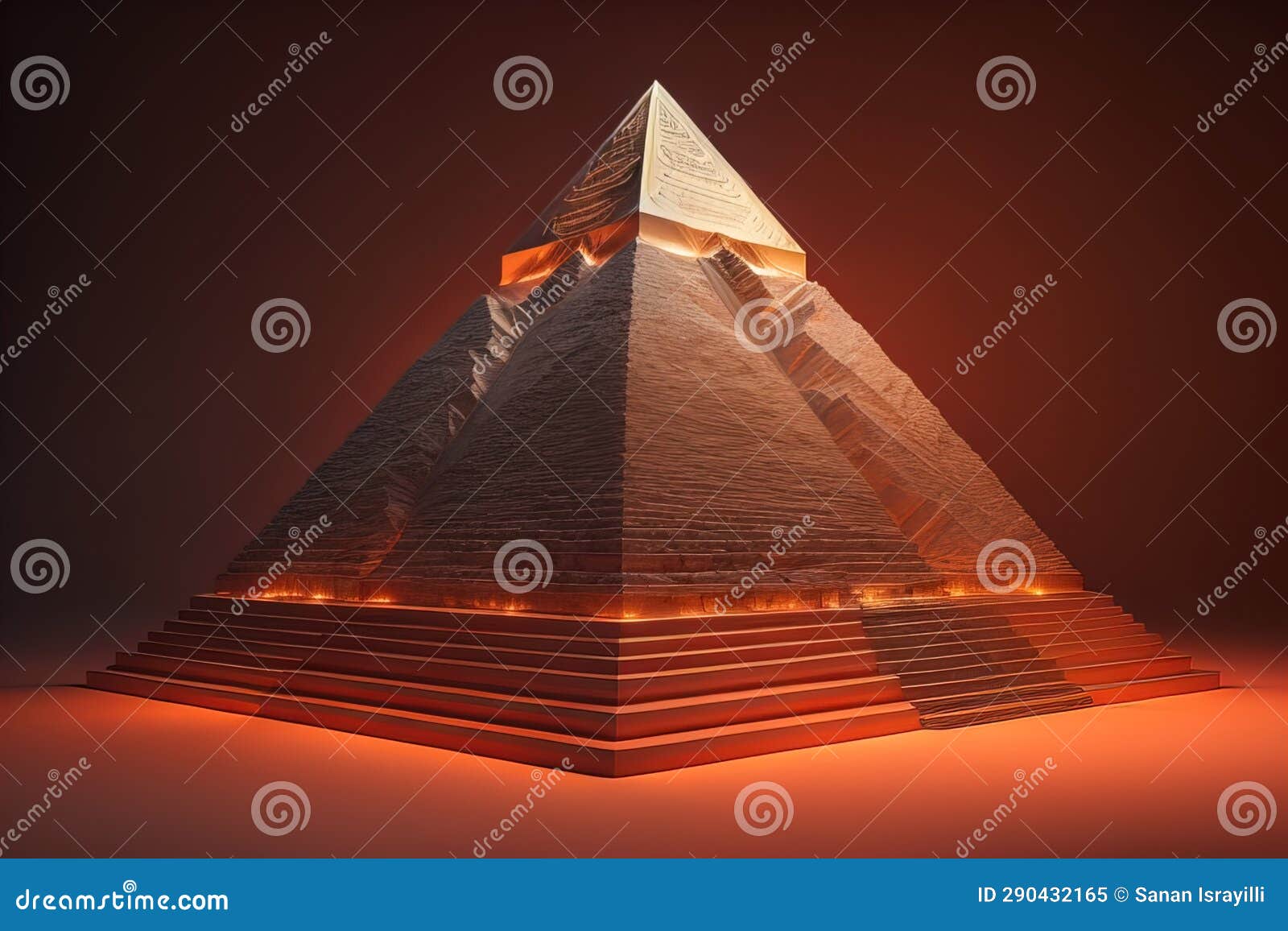Creative and Colorful Pyramid on a Solid Color Background. Ai ...