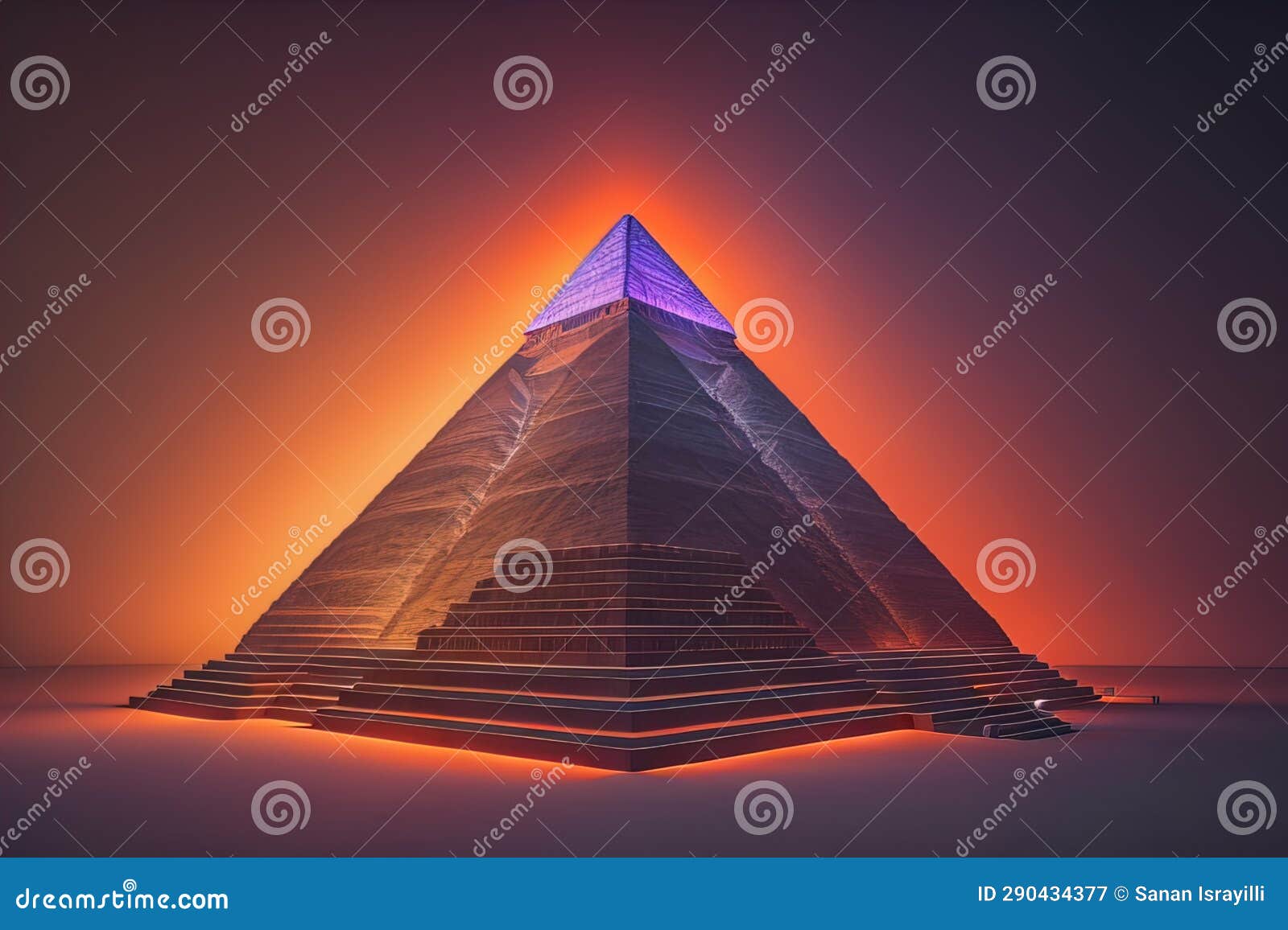 Creative and Colorful Pyramid on a Solid Color Background. Ai ...