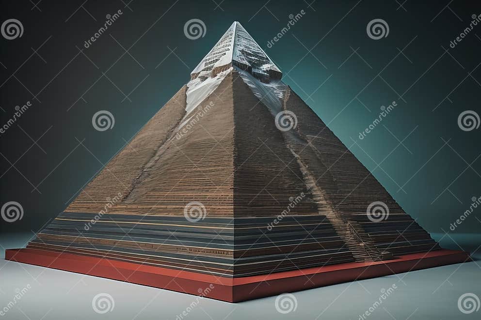 Creative and Colorful Pyramid on a Solid Color Background. Ai ...