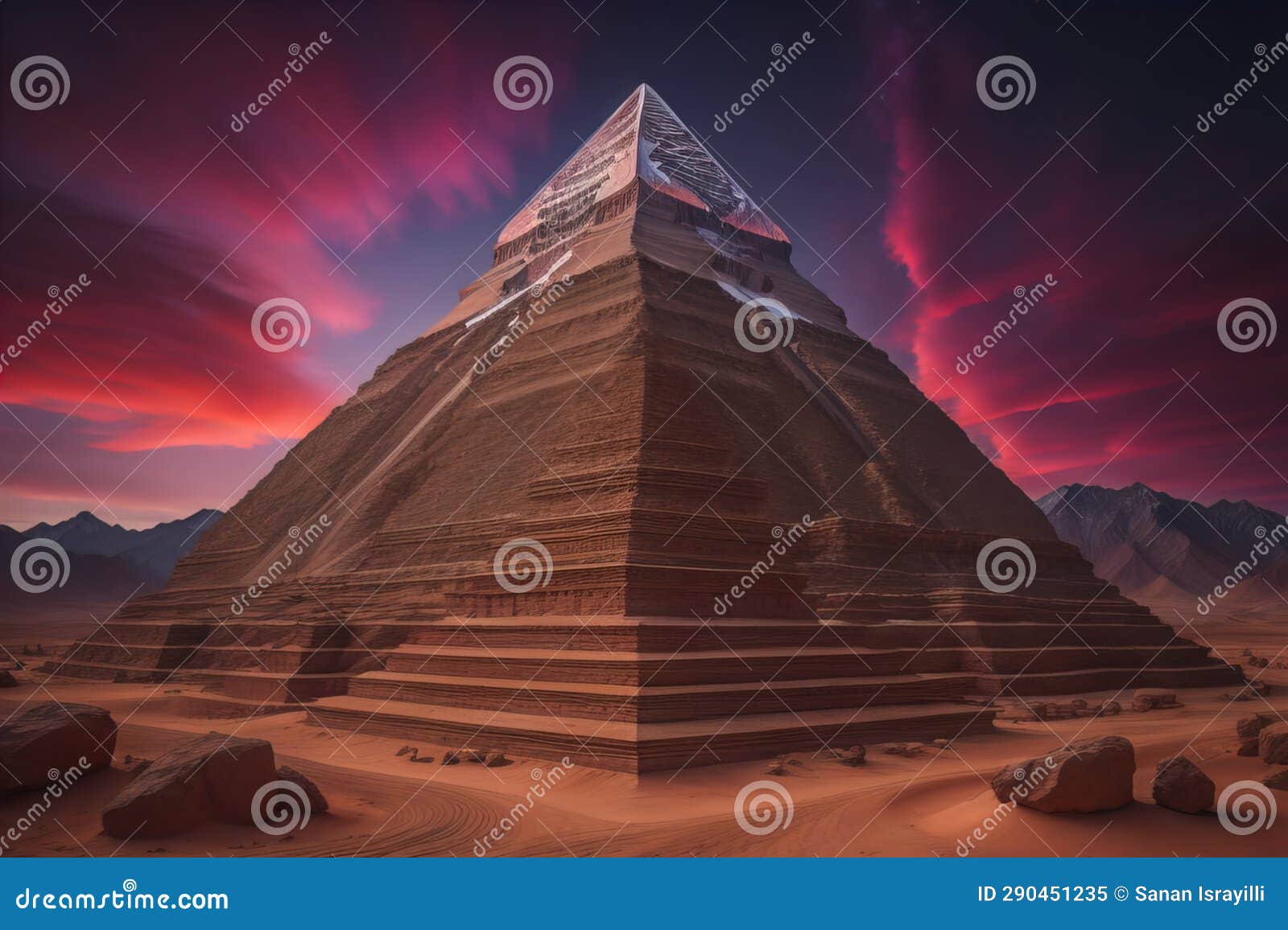 Creative and Colorful Pyramid on a Solid Color Background. Ai ...