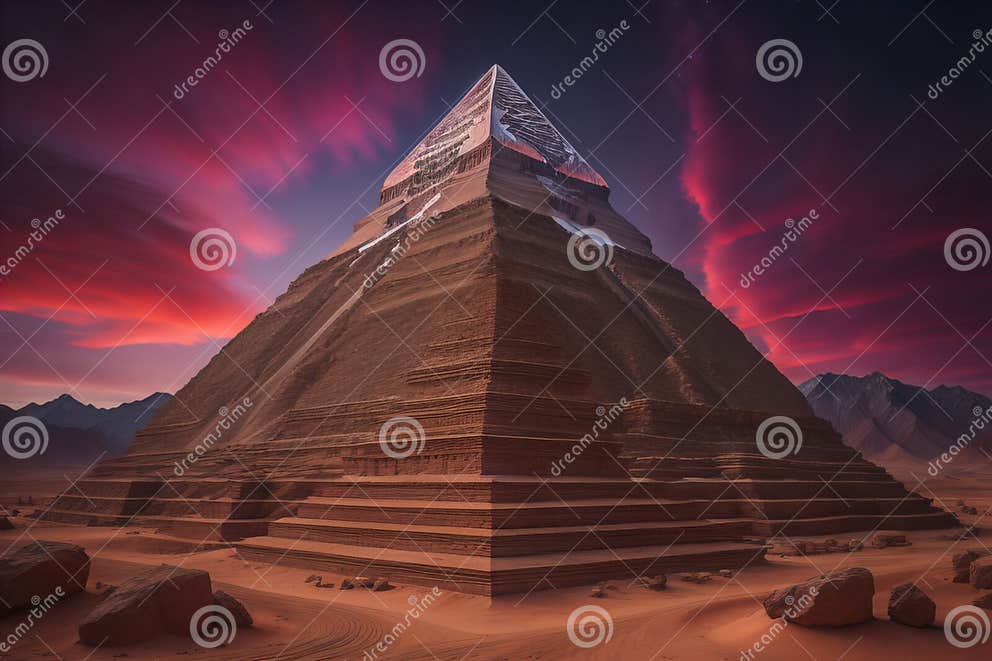 Creative and Colorful Pyramid on a Solid Color Background. Ai ...