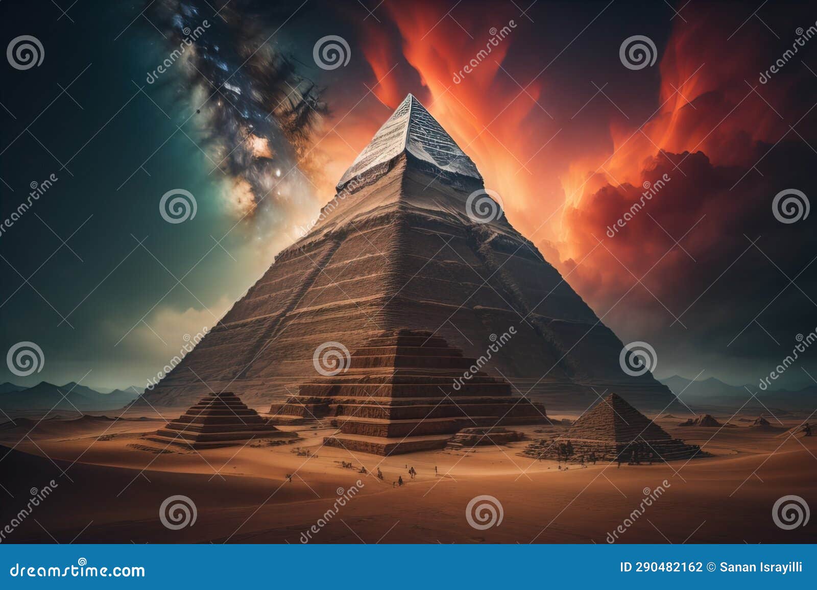 Creative and Colorful Pyramid on a Solid Color Background. Ai ...