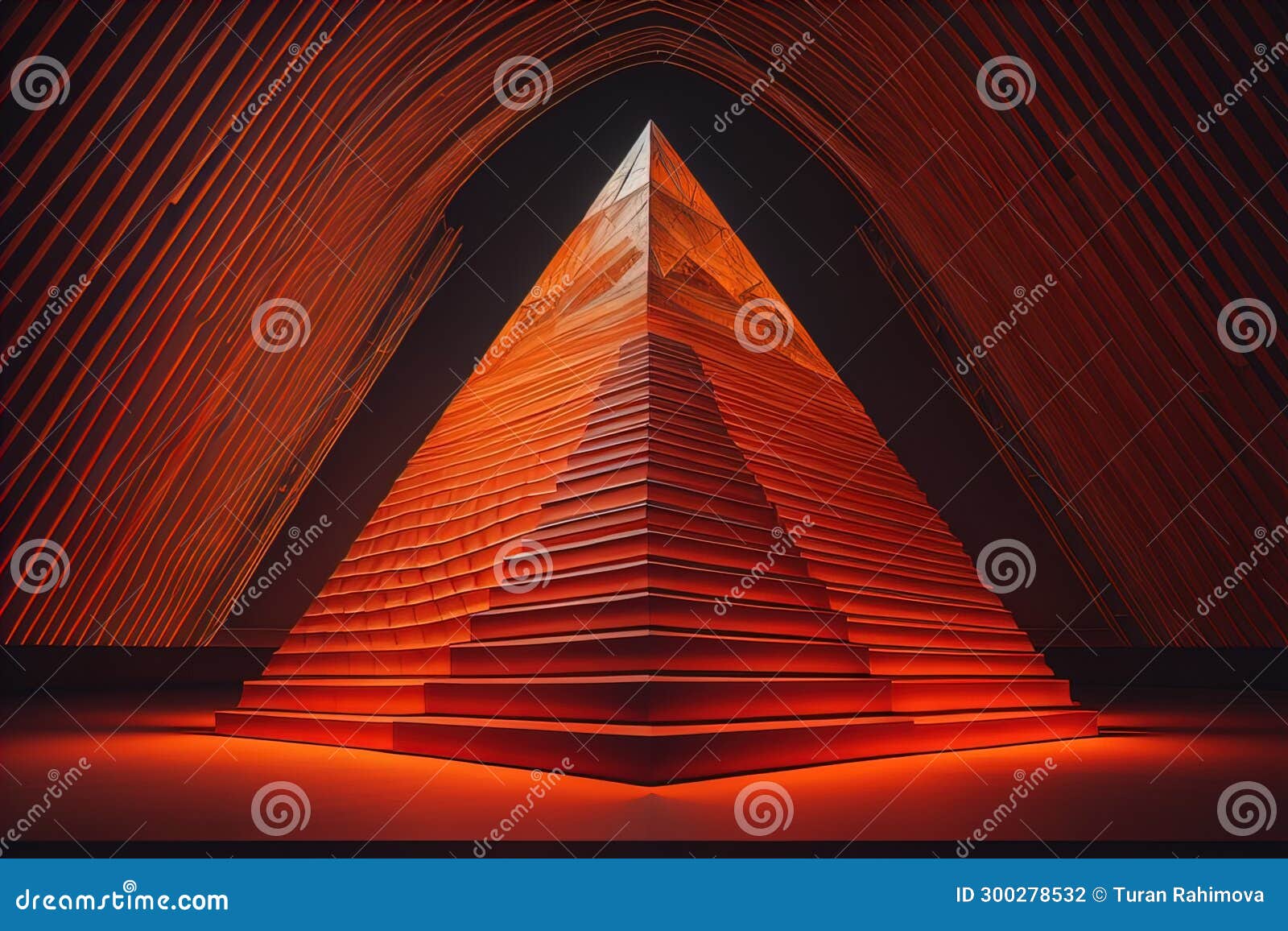 Creative and Colorful Pyramid on a Solid Color Background. Ai ...