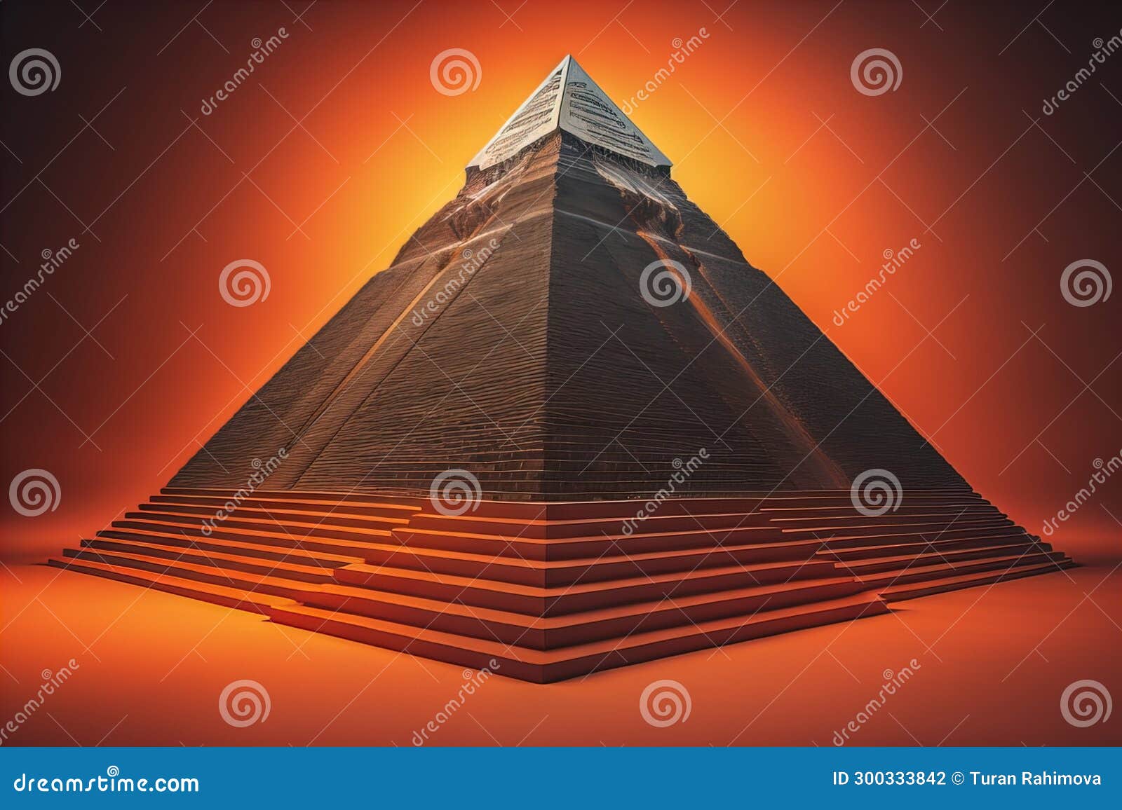 Creative and Colorful Pyramid on a Solid Color Background. Ai ...