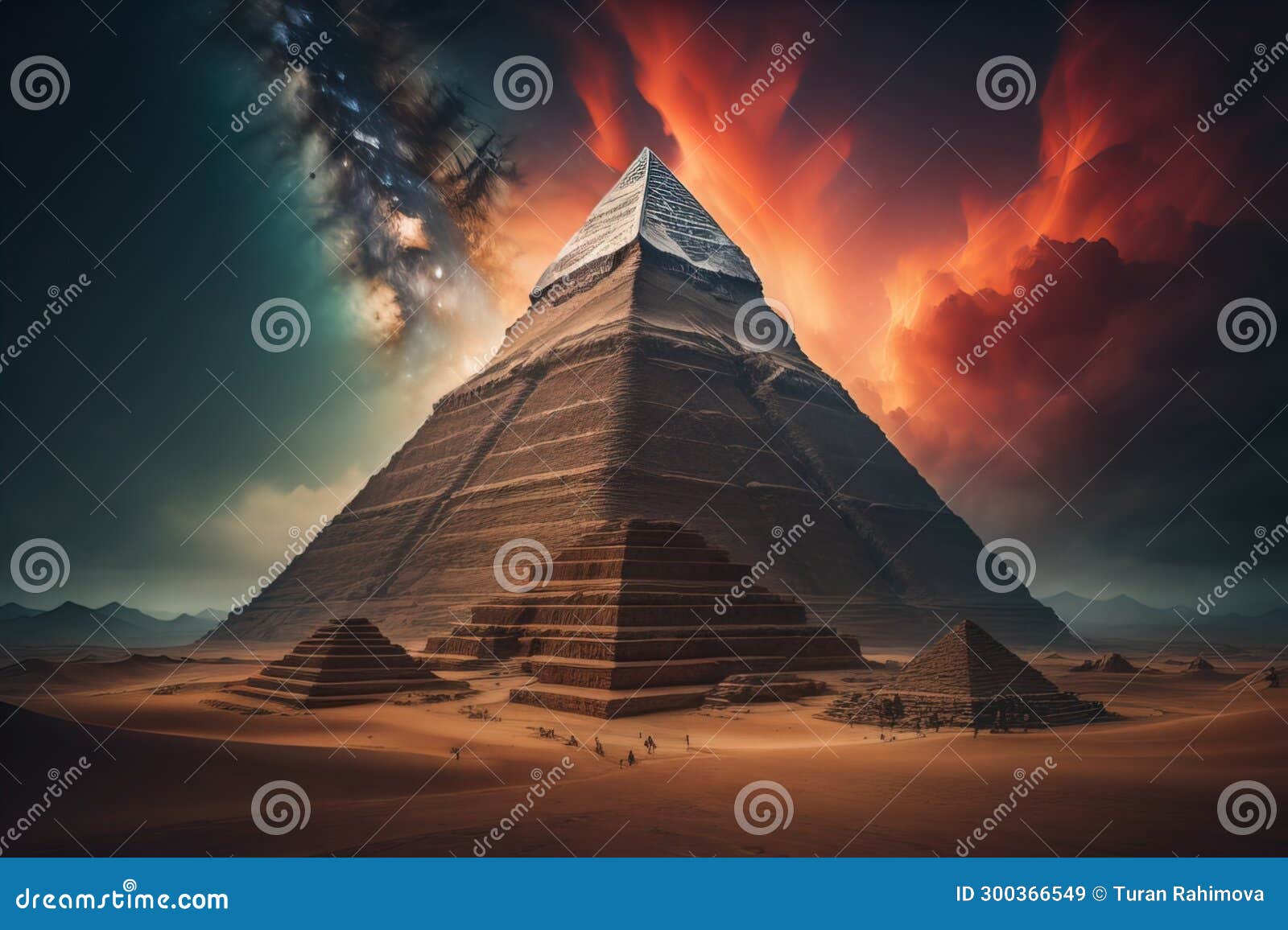 Creative and Colorful Pyramid on a Solid Color Background. Ai ...