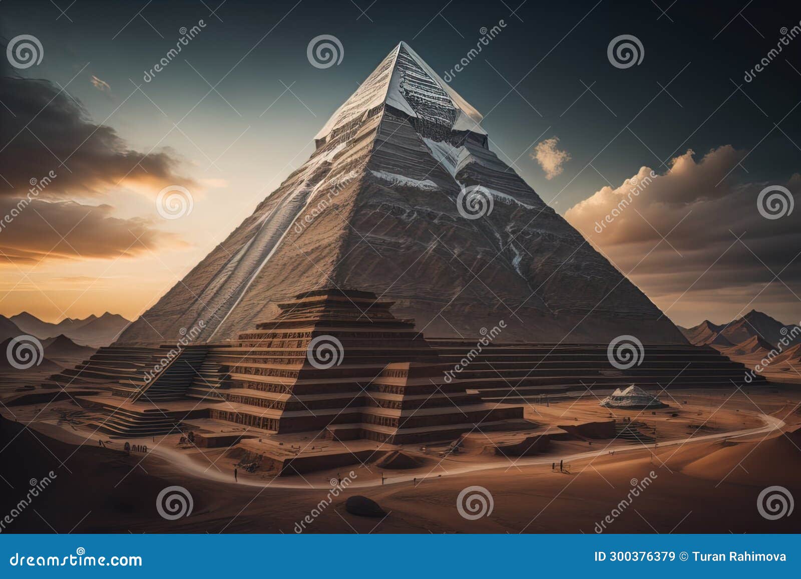 Creative and Colorful Pyramid on a Solid Color Background. Ai ...