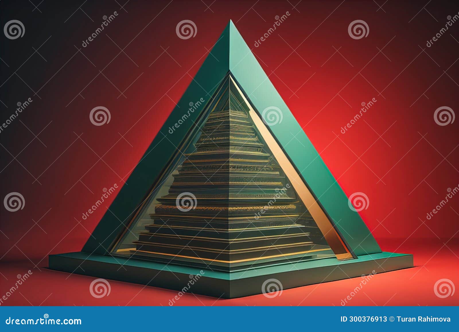 Creative and Colorful Pyramid on a Solid Color Background. Ai ...