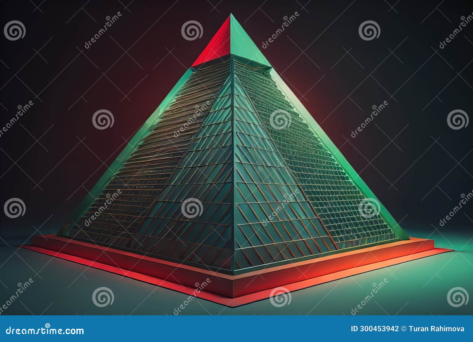Creative and Colorful Pyramid on a Solid Color Background. Ai ...