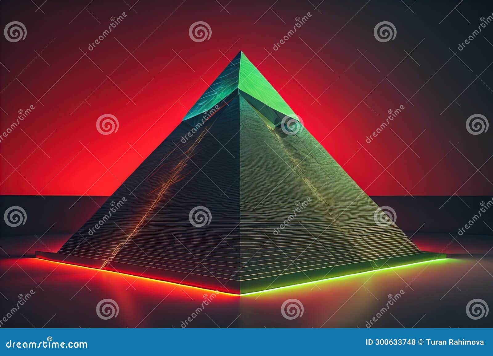 Creative and Colorful Pyramid on a Solid Color Background. Ai ...