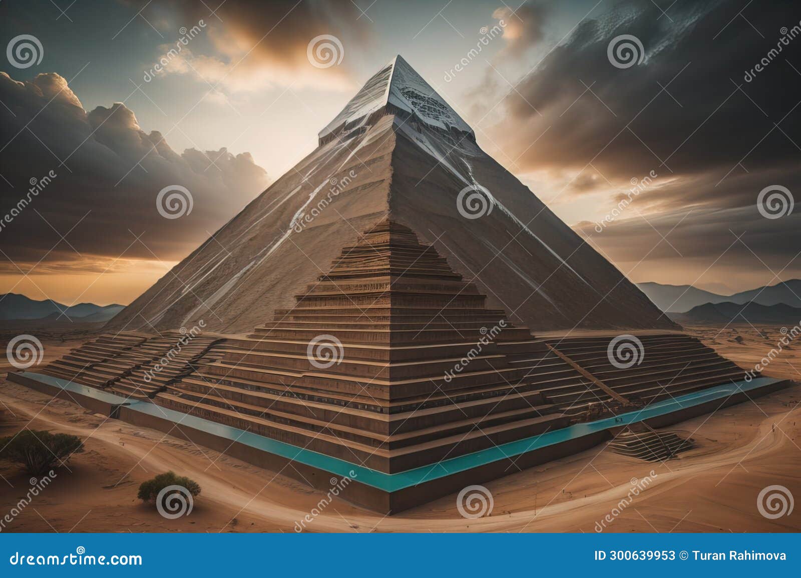 Creative and Colorful Pyramid on a Solid Color Background. Ai ...