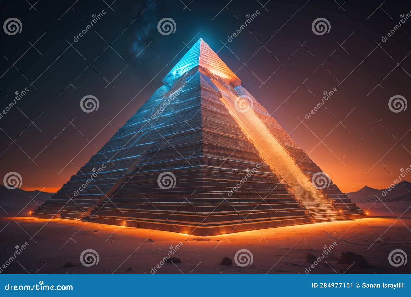 Creative and Colorful Pyramid on a Solid Color Background. Ai ...
