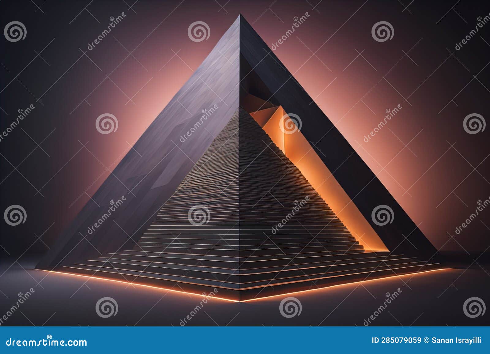 Creative and Colorful Pyramid on a Solid Color Background. Ai ...