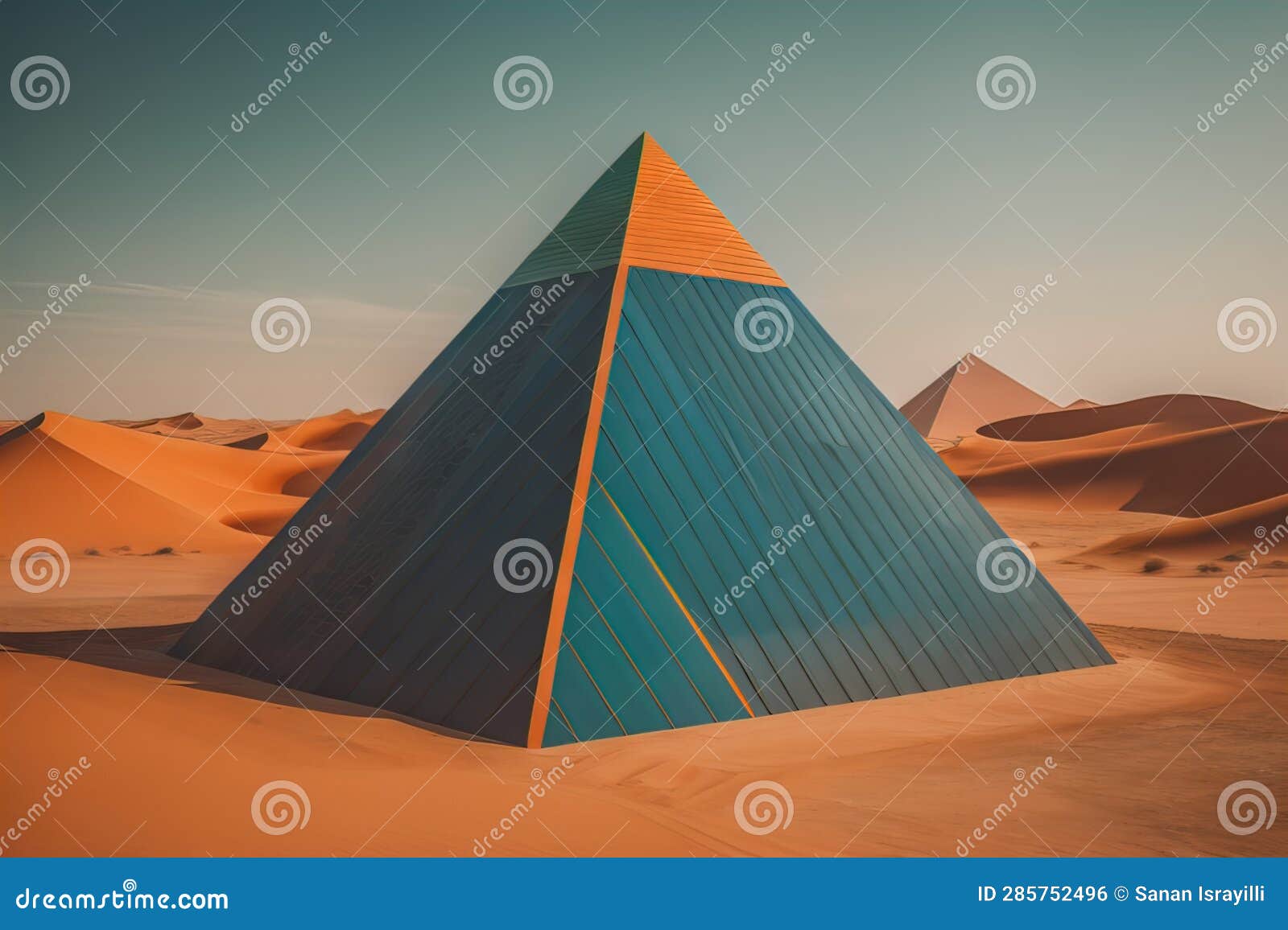 Creative and Colorful Pyramid on a Solid Color Background. Ai ...