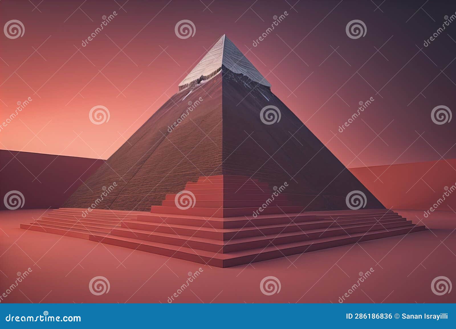 Creative and Colorful Pyramid on a Solid Color Background. Ai ...