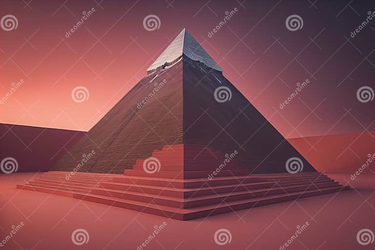 Creative and Colorful Pyramid on a Solid Color Background. Ai ...
