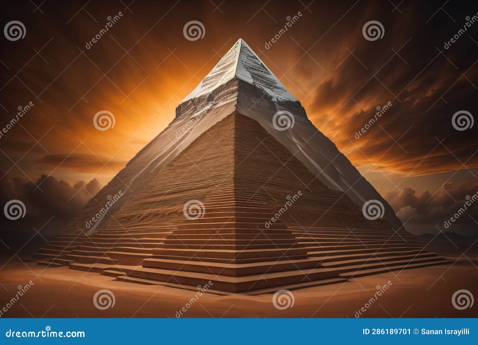 Creative and Colorful Pyramid on a Solid Color Background. Ai ...