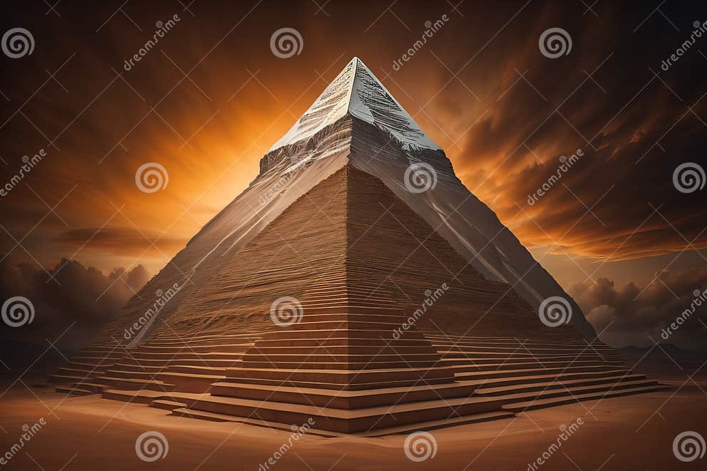 Creative and Colorful Pyramid on a Solid Color Background. Ai ...