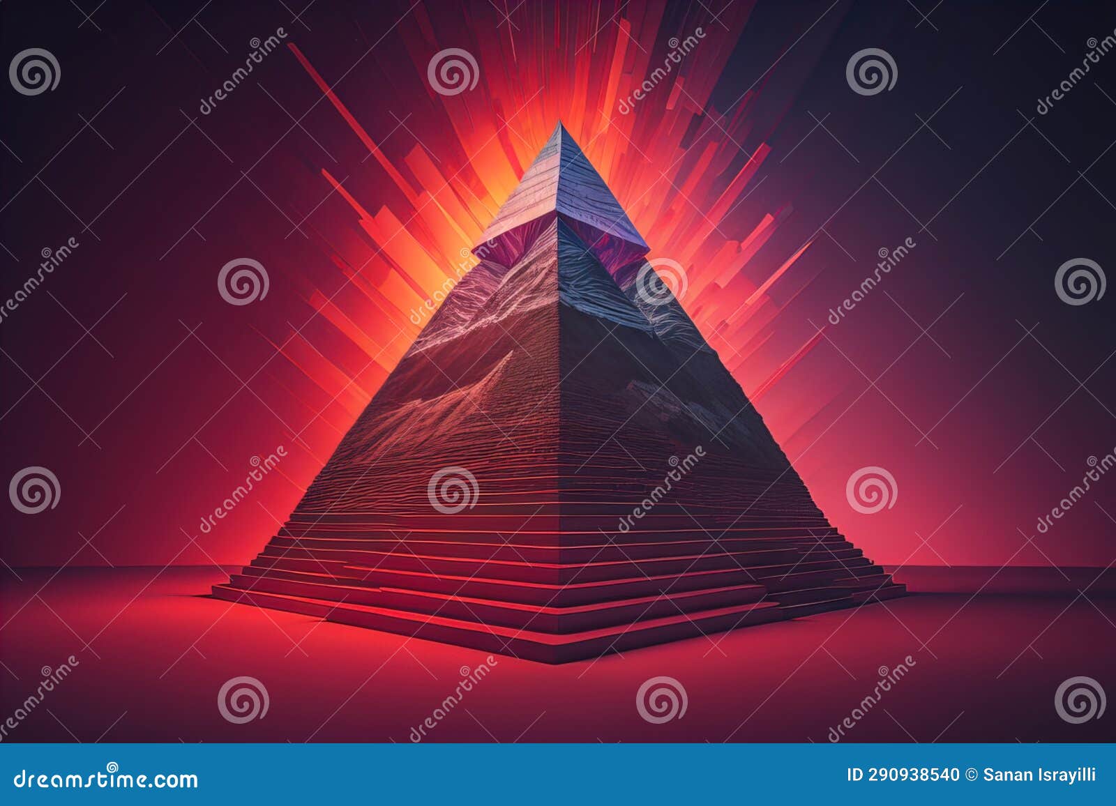 Creative and Colorful Pyramid on a Solid Color Background. Ai ...