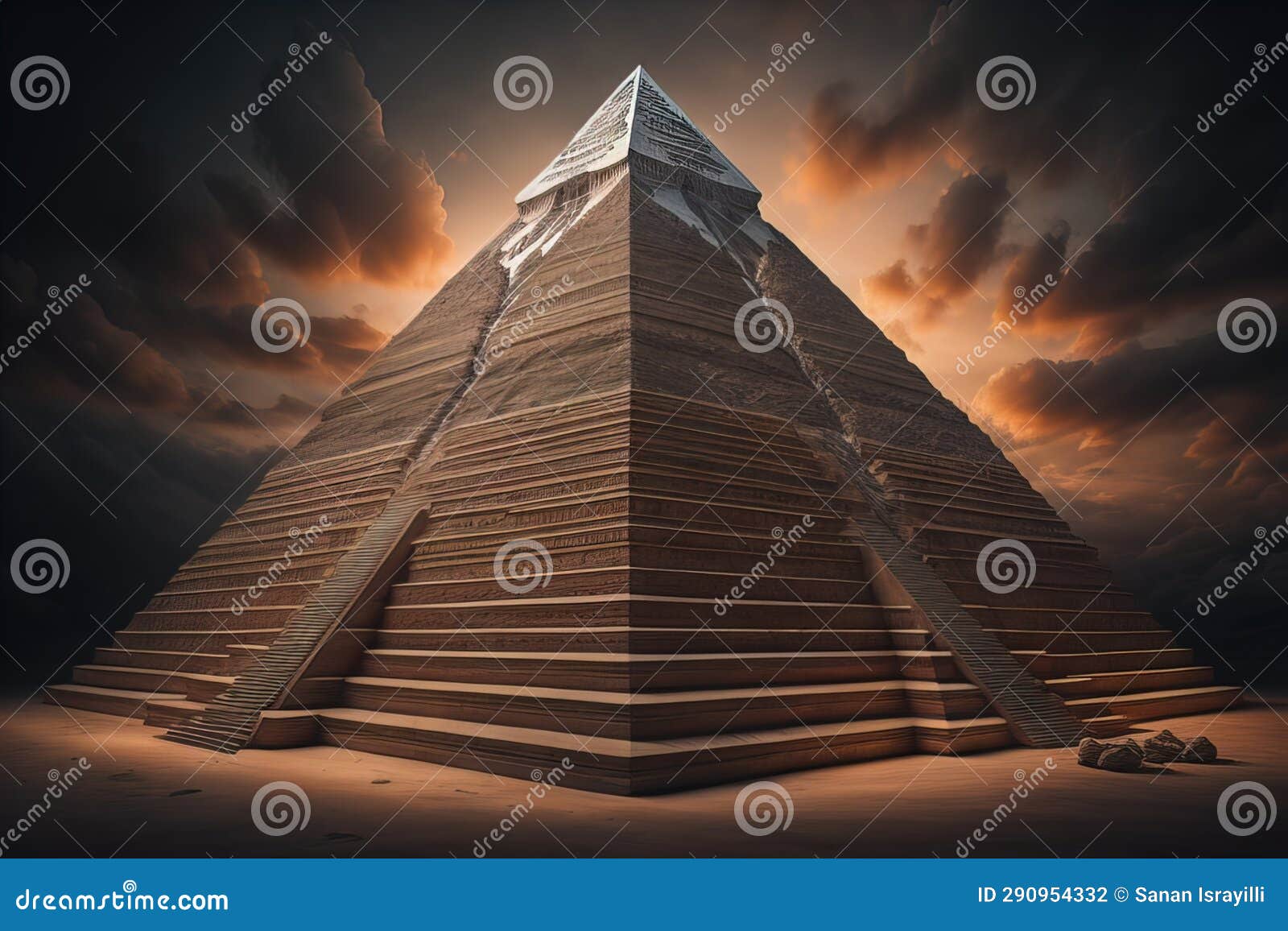 Creative and Colorful Pyramid on a Solid Color Background. Ai ...