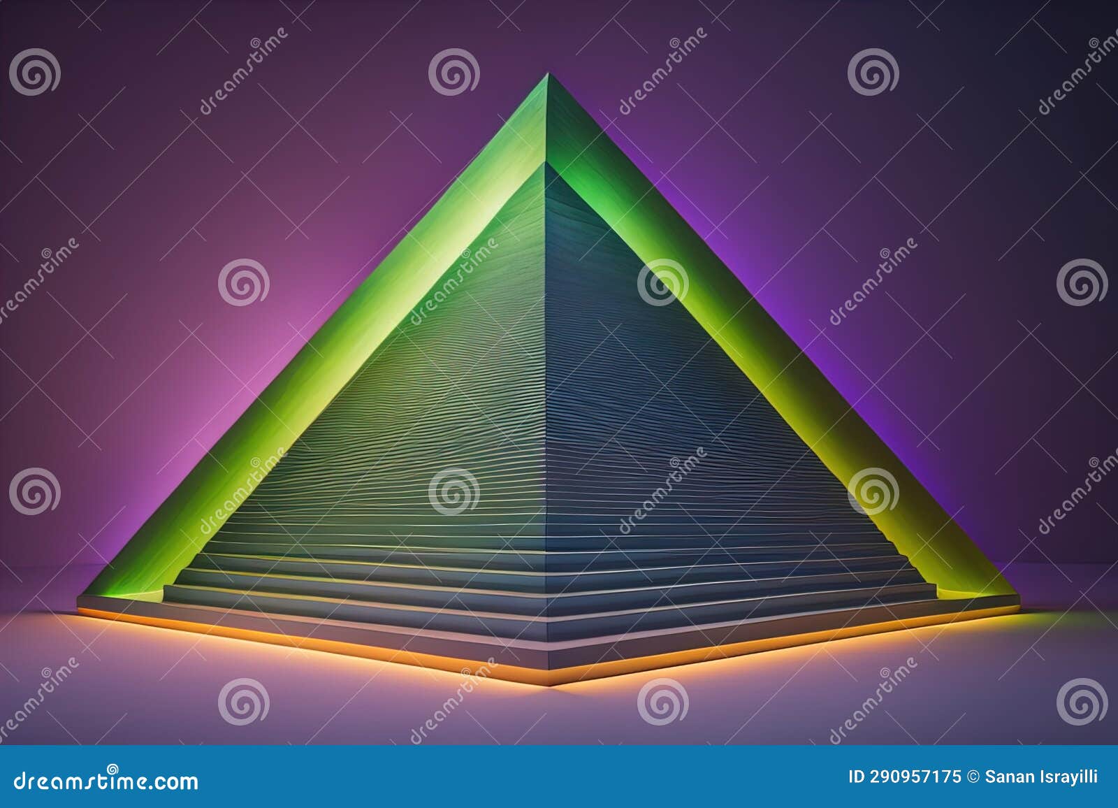 Creative and Colorful Pyramid on a Solid Color Background. Ai ...