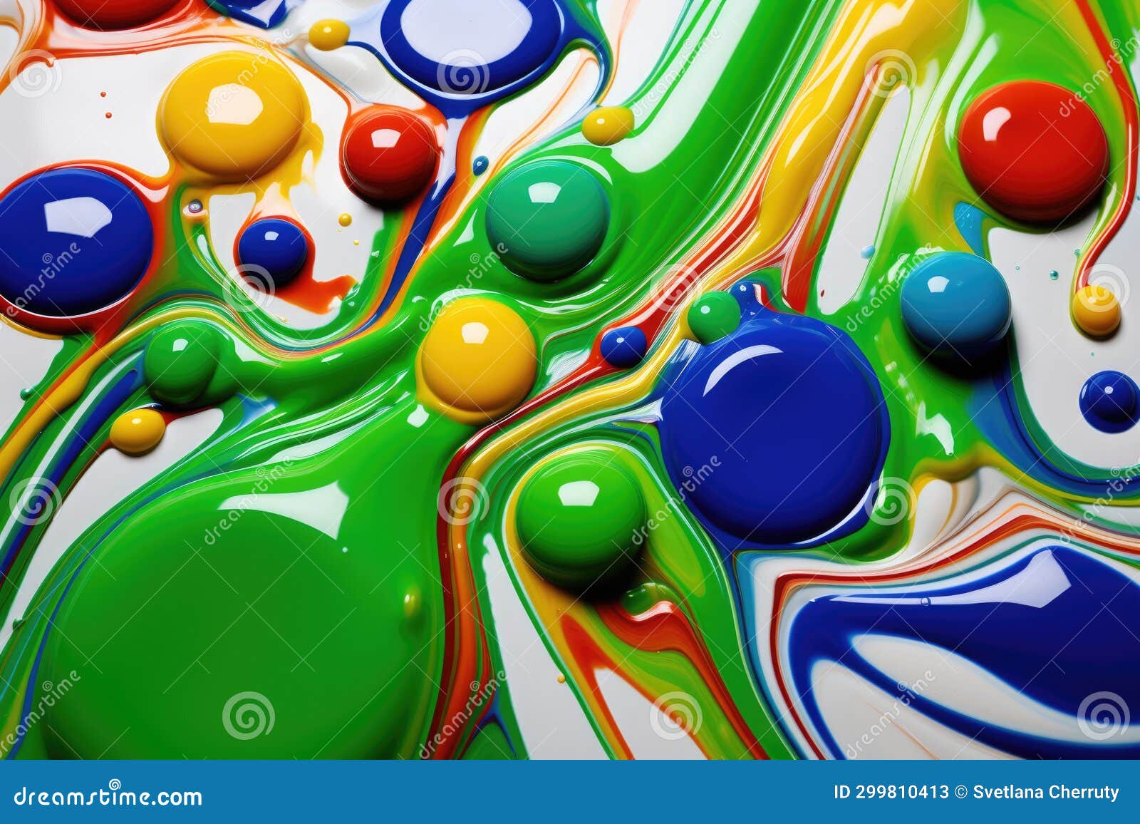 Creative Colorful Rainbow Paint Drops and Bubbles As Pattern ...