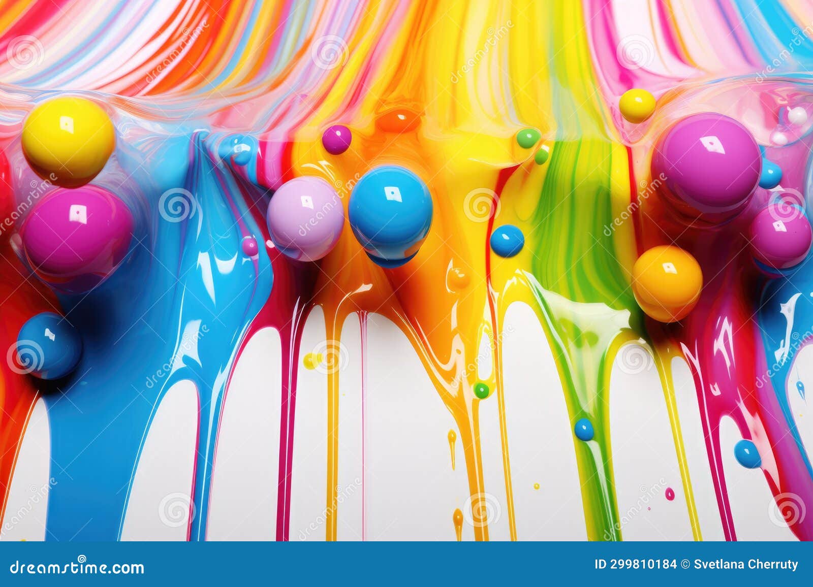 Creative Colorful Rainbow Paint Drops and Bubbles As Pattern ...