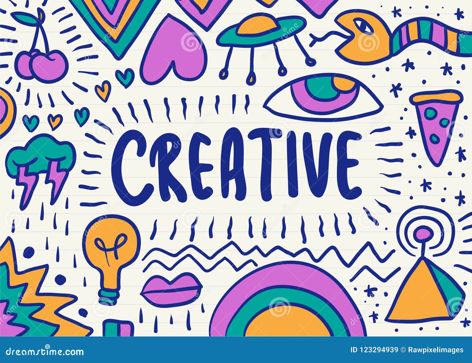 Creative and Colorful Scribble Graphic Art Stock Vector - Illustration ...