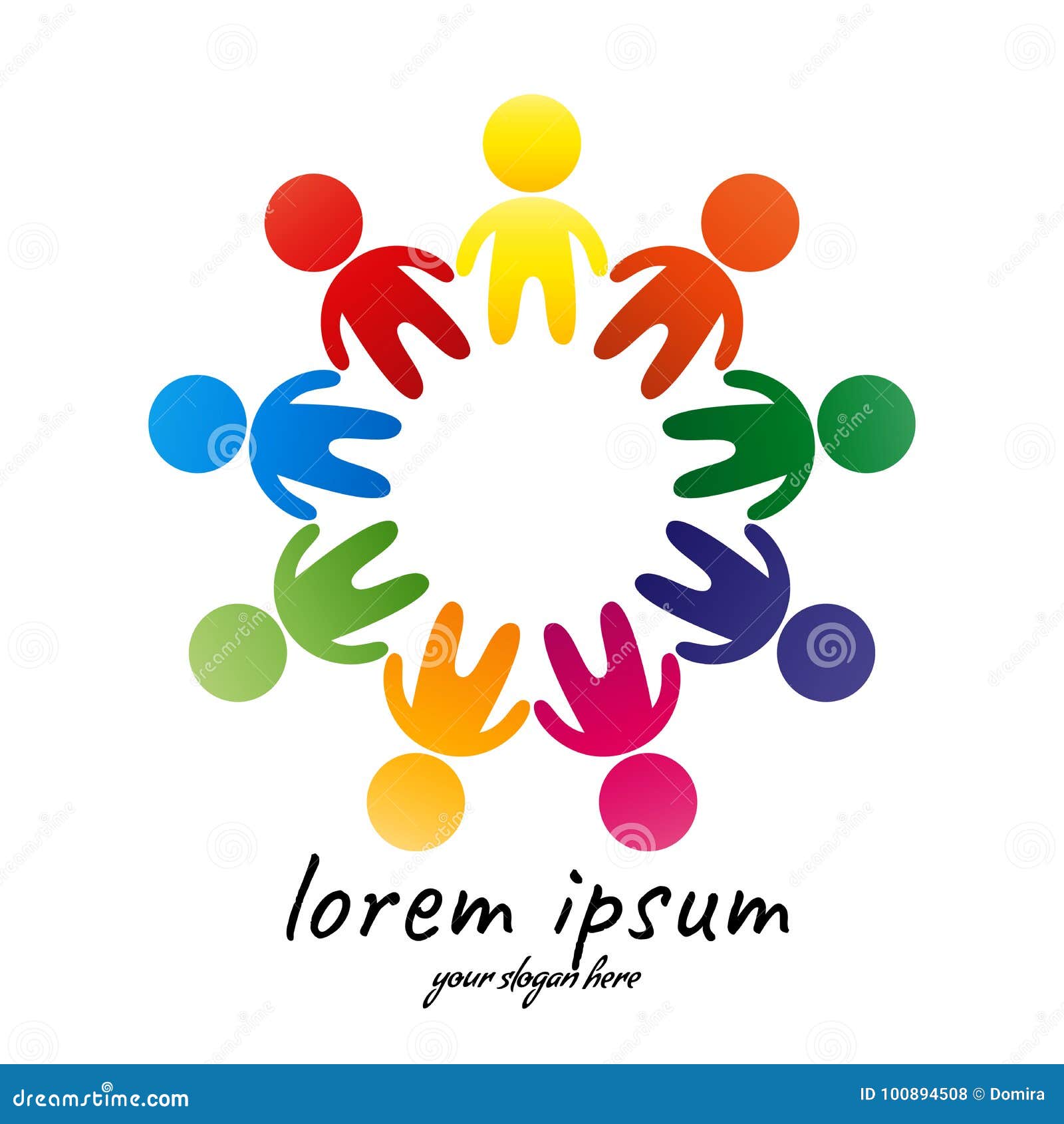 Creative Colorful Teamwork Logo. Bright Design Element. Vector ...