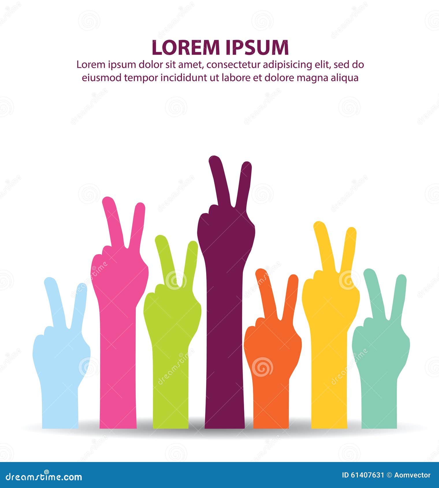 Victory Hand Sign Isolated On White Background. Two Finger Peace Symbol ...