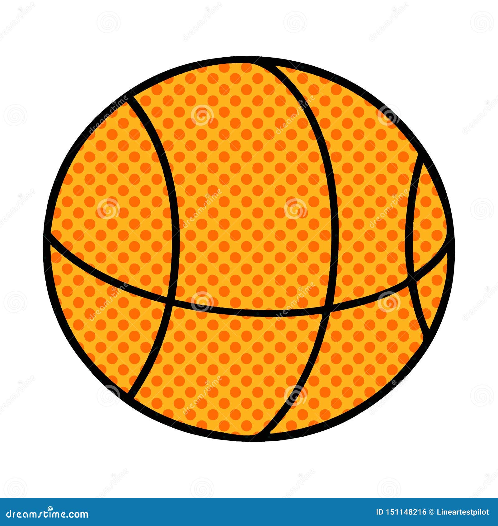 A Creative Comic Book Style Cartoon Basket Ball Stock Vector ...