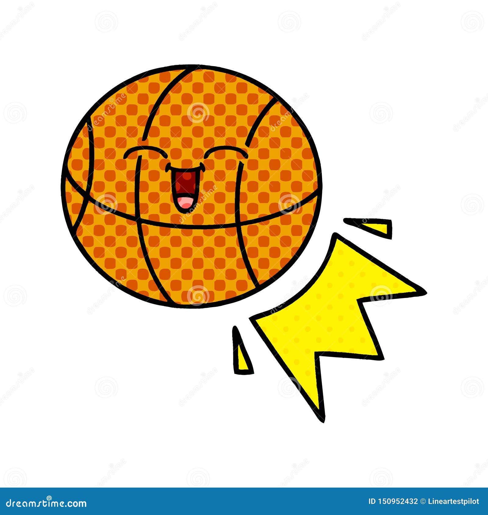 A Creative Comic Book Style Cartoon Basketball Stock Vector ...
